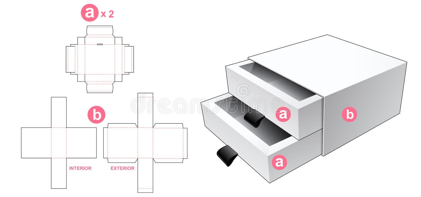 Packaging Box 2 Cover Die Cut Template Stock Illustrations – 17 Packaging Box 2 Cover Die Cut ...