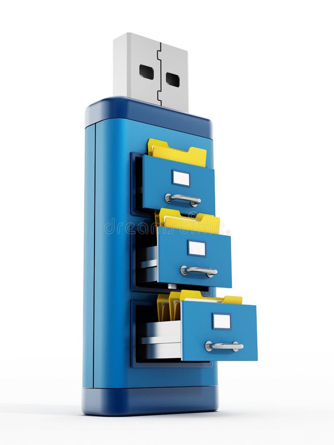 Drawers on Usb Storage Device Stock Illustration - Illustration of ...