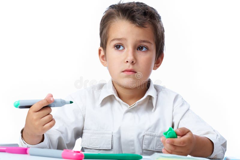 During drawing stock photo. Image of person, crayon, caucasian - 15220168