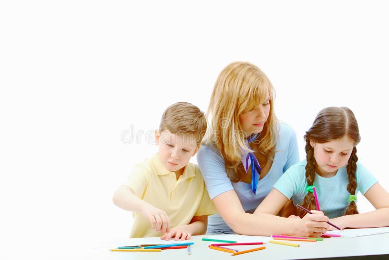 Drawing stock photo. Image of adorable, parenthood, expression - 15857664