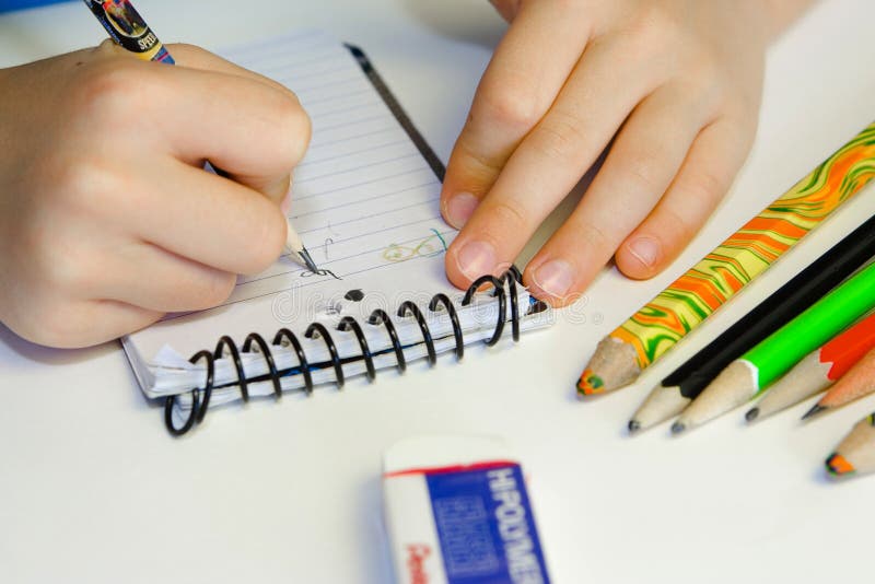 Drawing stock photo. Image of hand, white, teaching, children - 3152604