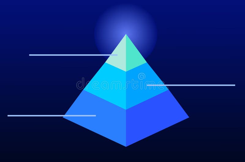 Infographic Blue Pyramid with Three Step Guide To Digital Success and ...