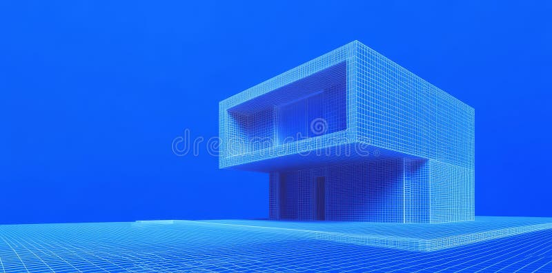 Drawing of Abstract Architectural Structure Blueprint of Contemporary ...