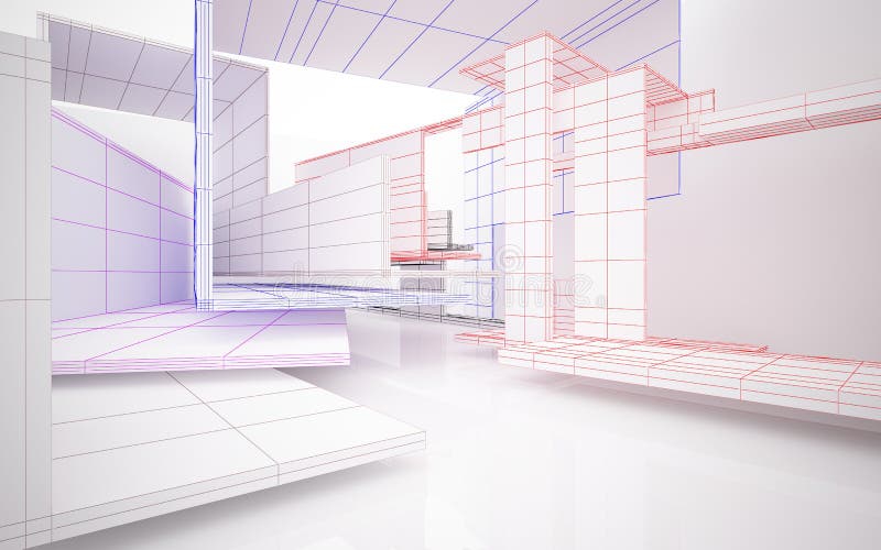 Drawing Abstract Architectural White Interior from an Array of Spheres ...