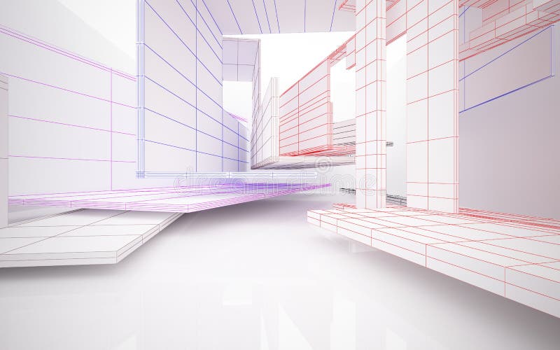 Drawing Abstract Architectural White Interior from an Array of Spheres ...