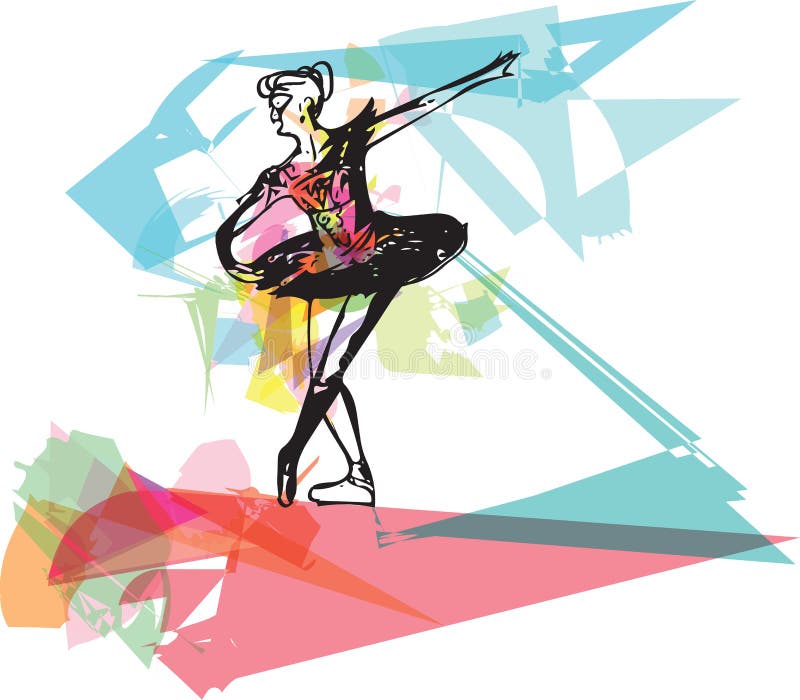 Drawing of Abstract Ballerina Dancing Stock Vector - Illustration of ...
