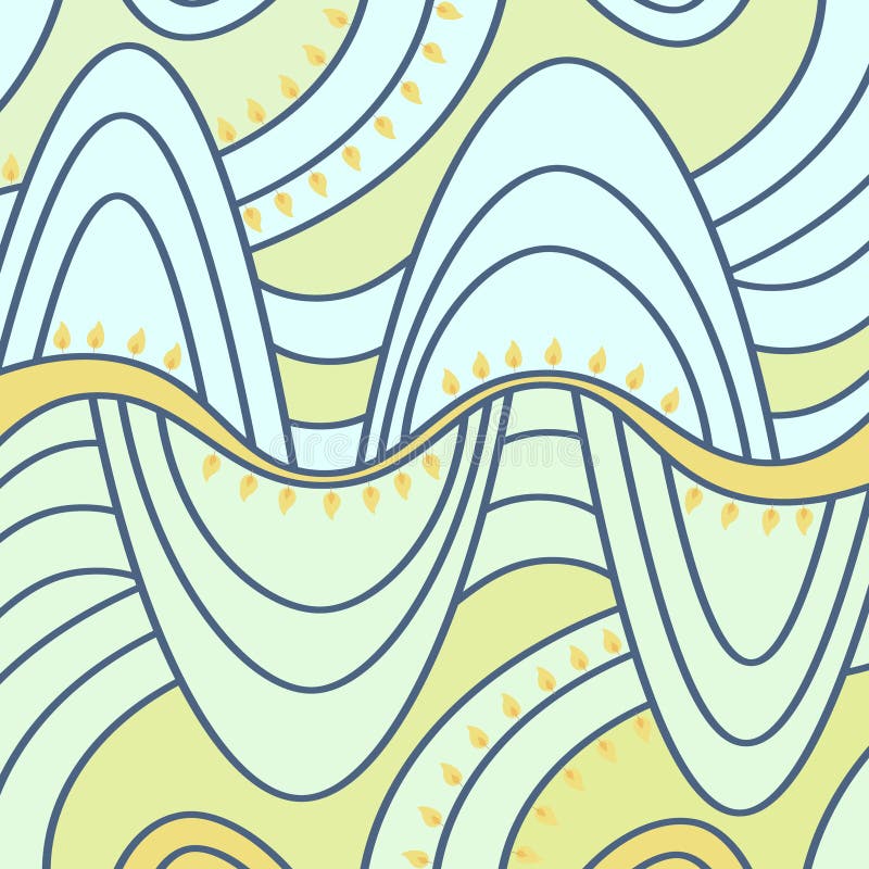 Drawing of Abstract Linear Elements and Gentle Colors with Candle Flame ...