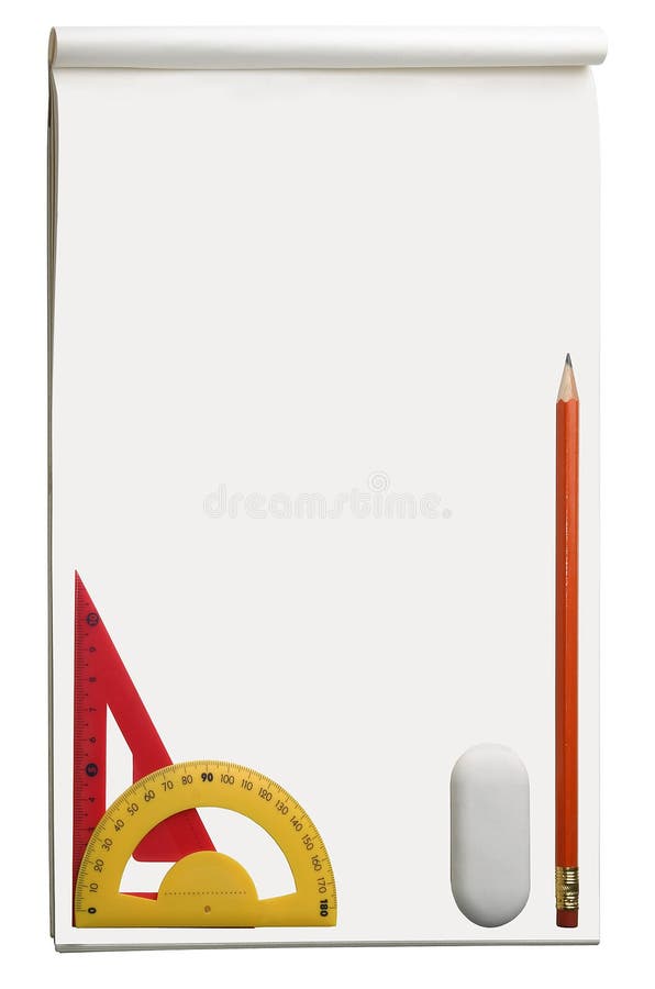 Drawing Album, with Different Tools and Free Space Stock Photo - Image ...