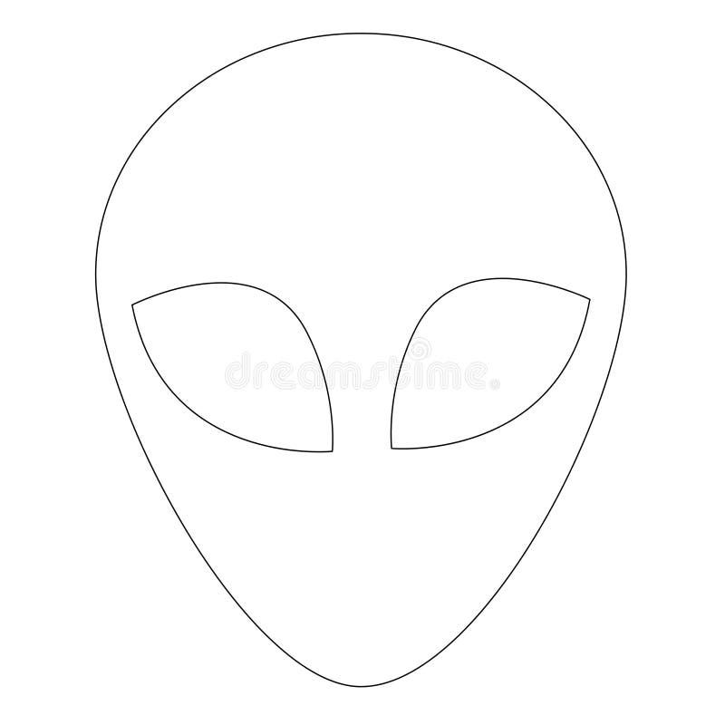 Drawing of an alien head stock illustration. Illustration of cartoon ...