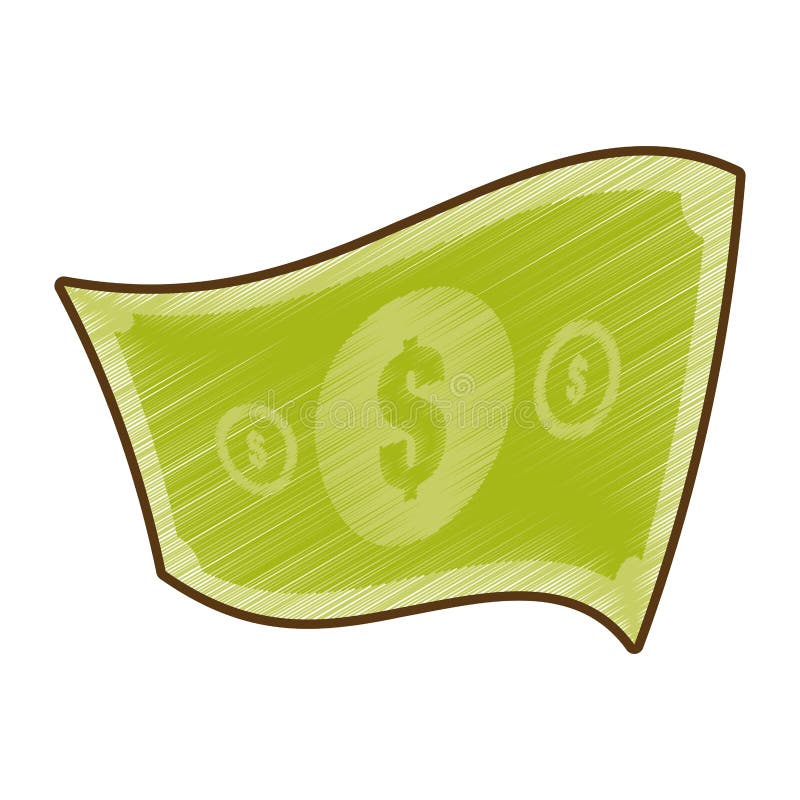 Wavy dollar bill stock illustration. Illustration of computer - 7419092