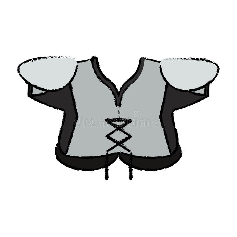 Drawing American Football Body Protection Element Stock Vector ...