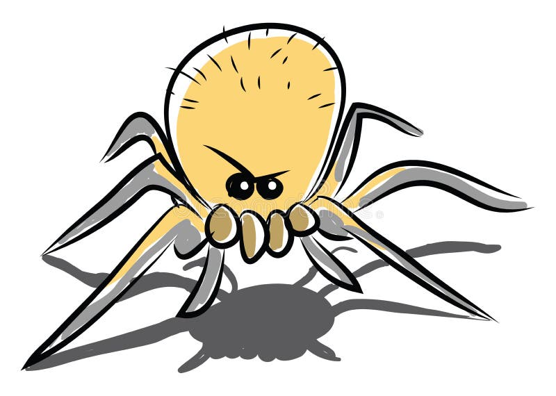 Drawing of an Angry Spider with Its Eight Legs Vector Color Drawing or ...