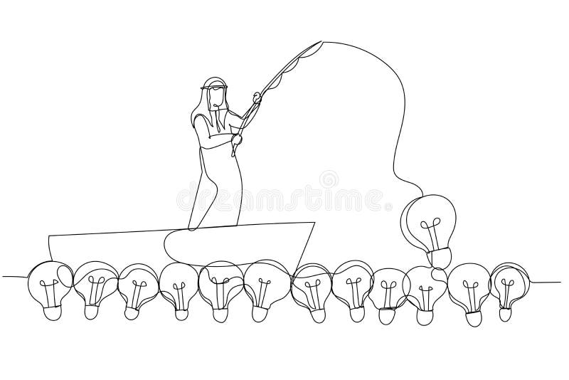 Drawing Of Arab Man Looking At The Mirror Seeing Timid Mini Version Of