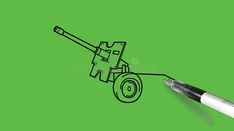 Drawing an Army Vehicle with Color Combination on Abstract Green ...