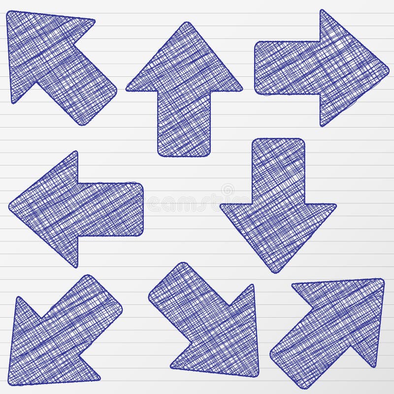 Drawing arrow stock vector. Illustration of notebook - 19792108