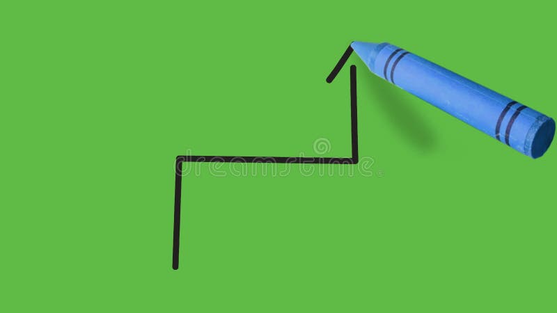 Drawing of Arrow in a Progressive Step on Green Background Stock Video ...