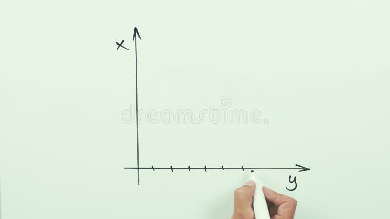 Drawing Arrows Axis and Growth Chart. Black Marker on Whiteboard Stock ...