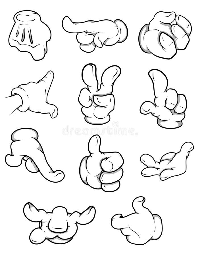 Cartoon Hands Illustrations Stock Vector - Illustration of fingers ...