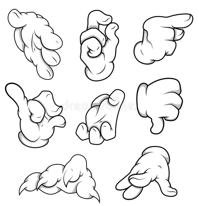 Cartoon Hands Illustrations Stock Vector - Illustration of fingers ...