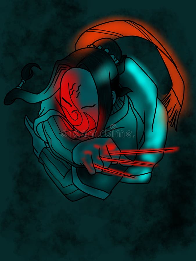 Drawing Art Wallpaper Characters Image Stock Illustration ...