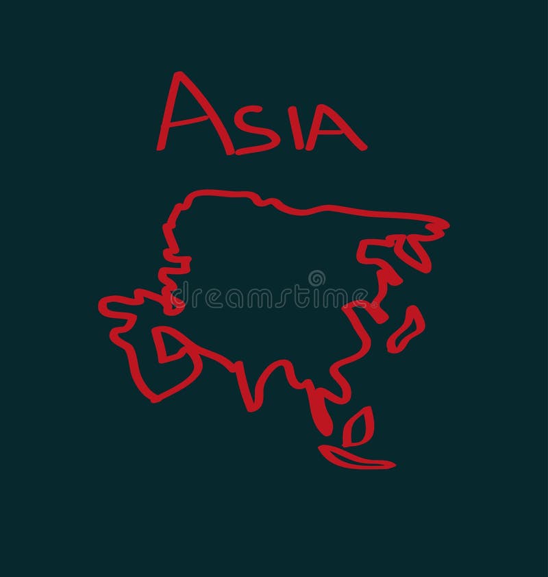 Drawing of asia stock vector. Illustration of world, earth - 71583269
