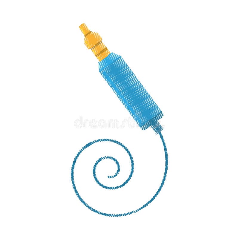 Drawing Audio Cable Plug Computer Stock Illustration - Illustration of ...