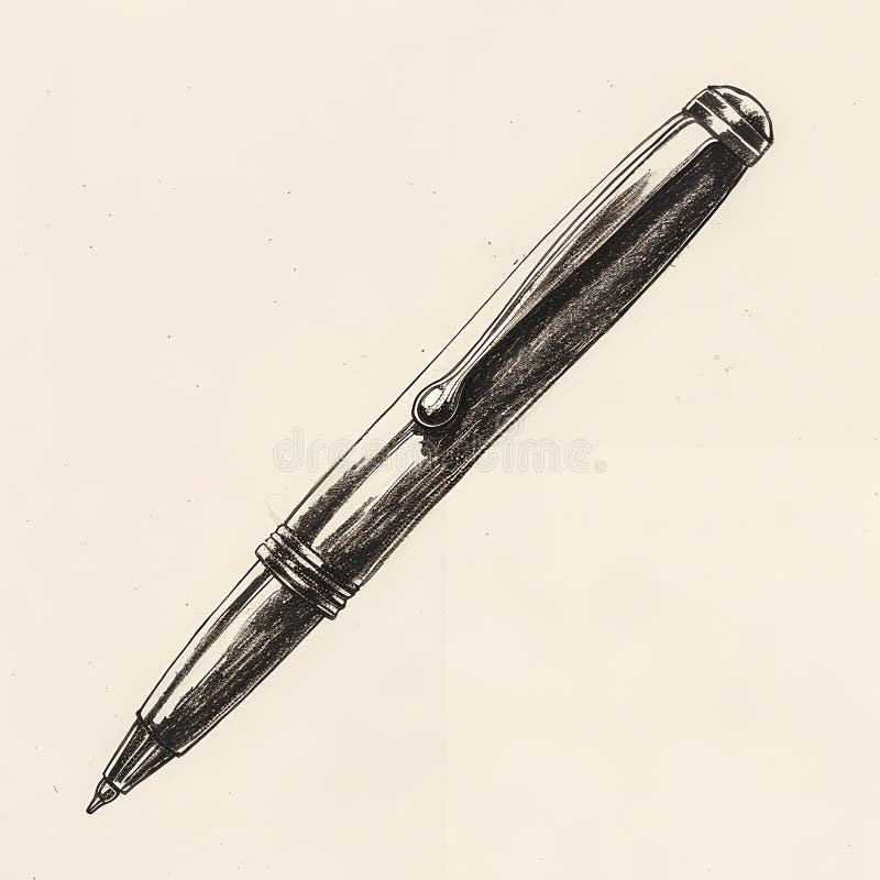 Drawing Automatic Ball of Pen on White Plain Background Stock ...