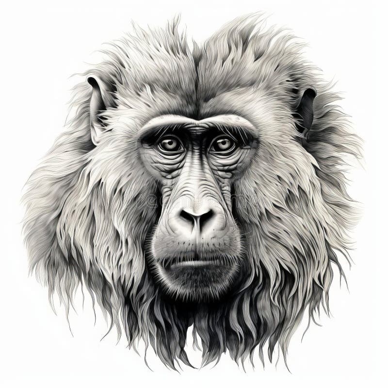 Baboon Black White Stock Illustrations – 1,888 Baboon Black White Stock ...