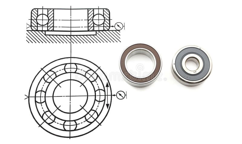Drawing with the bearing stock image. Image of drawing - 70610547