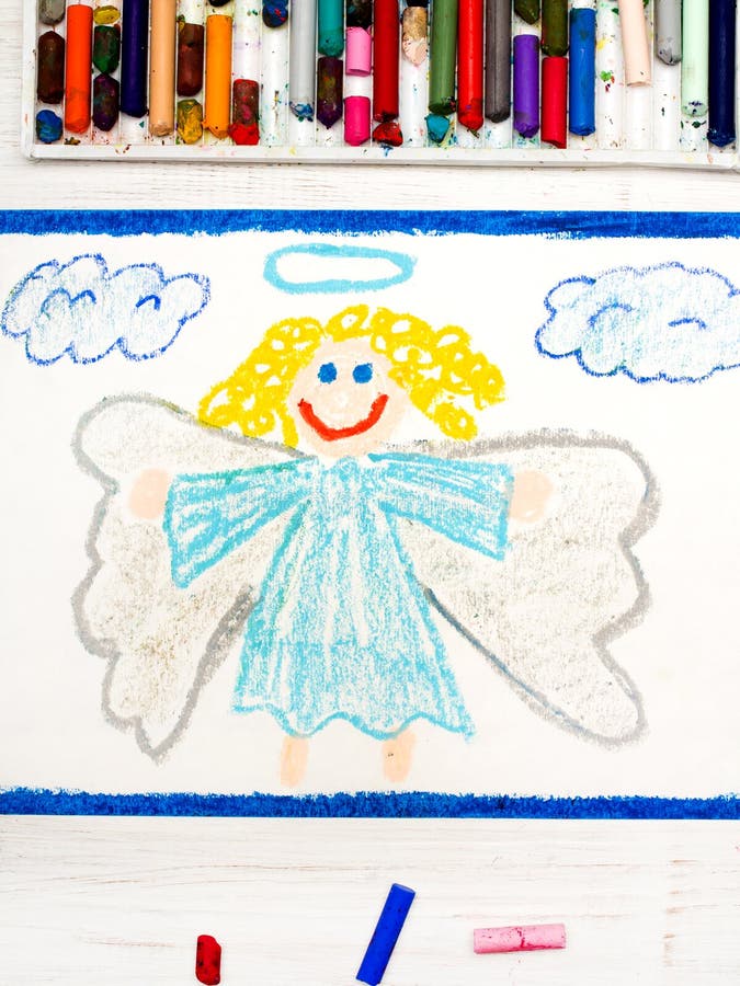 Drawing Beautiful Angel Curly Hair Stock Illustrations – 69 Drawing ...