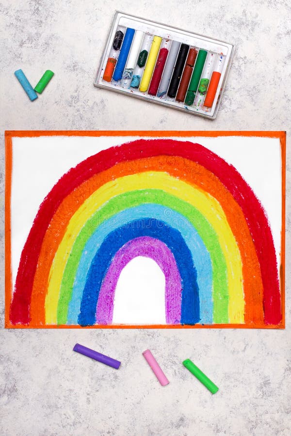 Drawing: Beautiful rainbow stock photo. Image of blue - 231654058