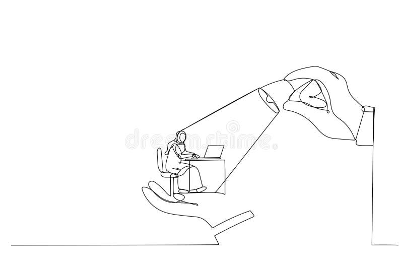 Continuous Line Drawing Woman Control Stock Illustrations – 70 ...