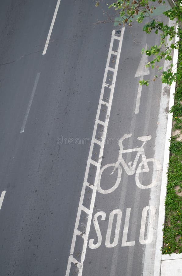Drawing of Bike Path on Pavement, Bike Path Concept Stock Photo - Image ...