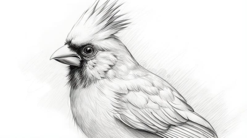 A Drawing of a Bird with a Mohawk on it S Head. Generative Ai Stock ...