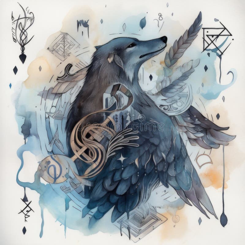 A Drawing of a Bird with Music Notes Around it. Generative AI Image ...