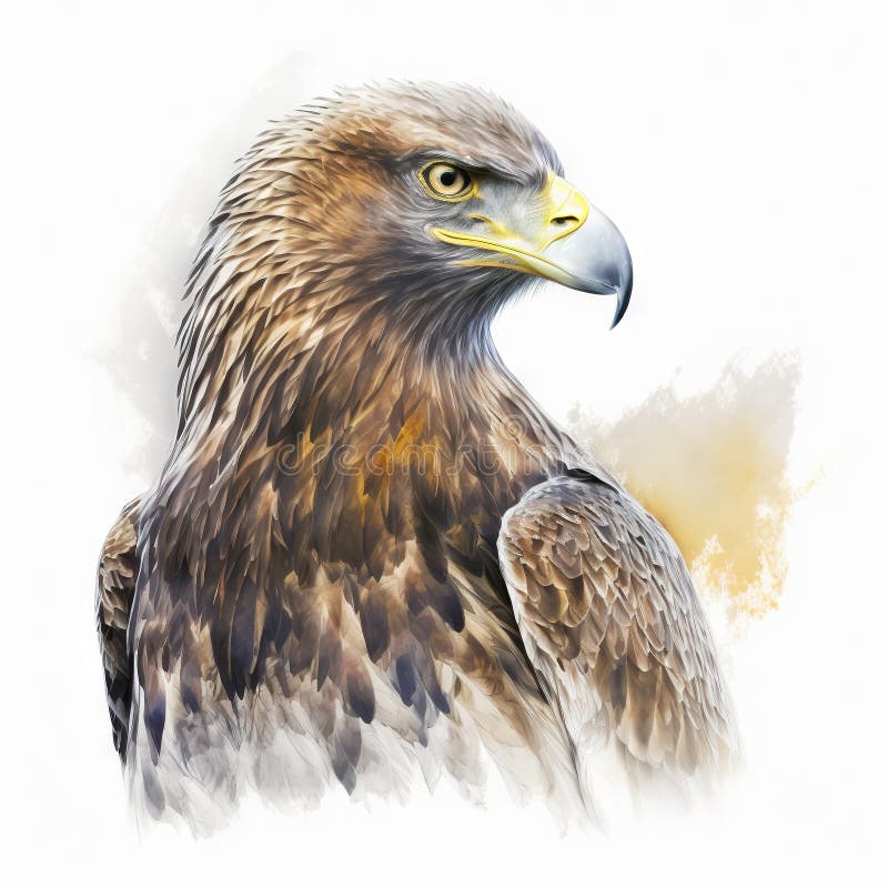 A Drawing of a Bird of Prey with a White Background. Generative Ai ...