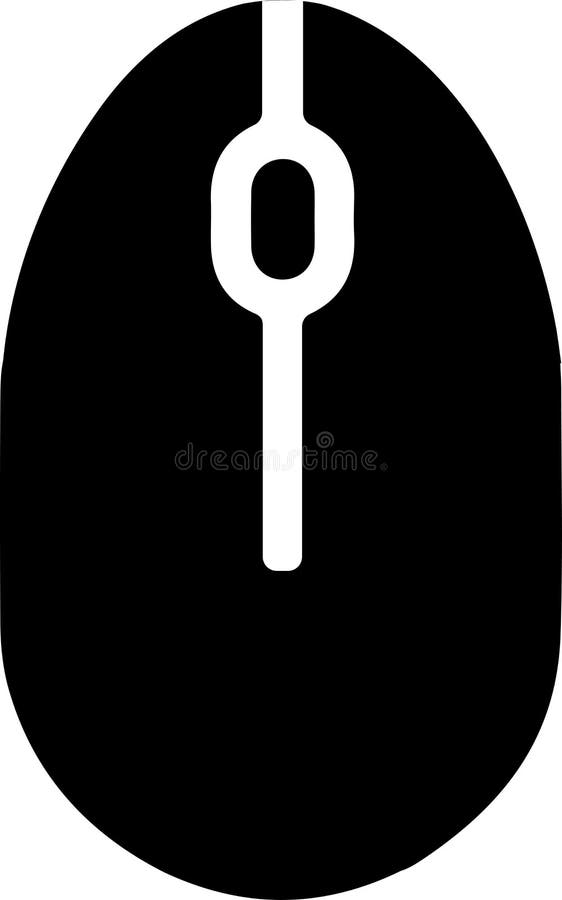 The Drawing of a Black Computer Mouse, a Small Hardware Input Device ...