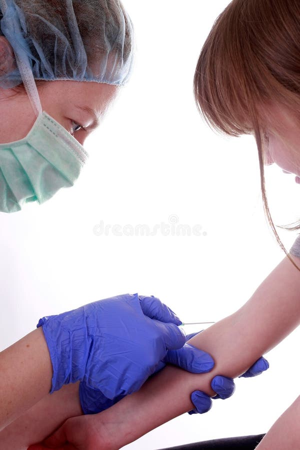 Drawing Blood from Little Girl Stock Image - Image of stick, woman: 4193233