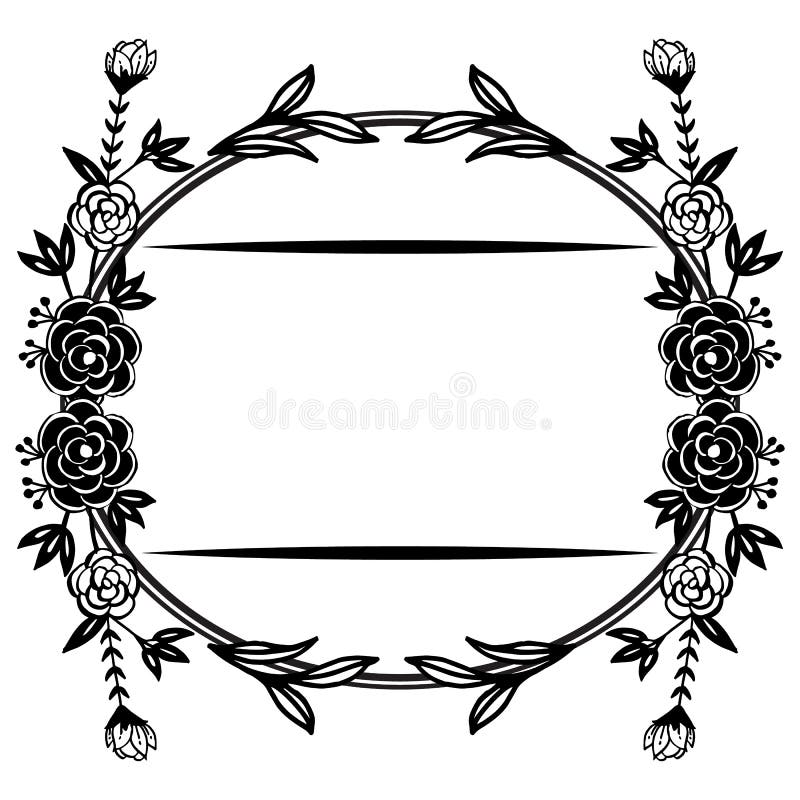 Drawing Blossom Flower, with Ornament Frame, Design of Cards. Vector ...