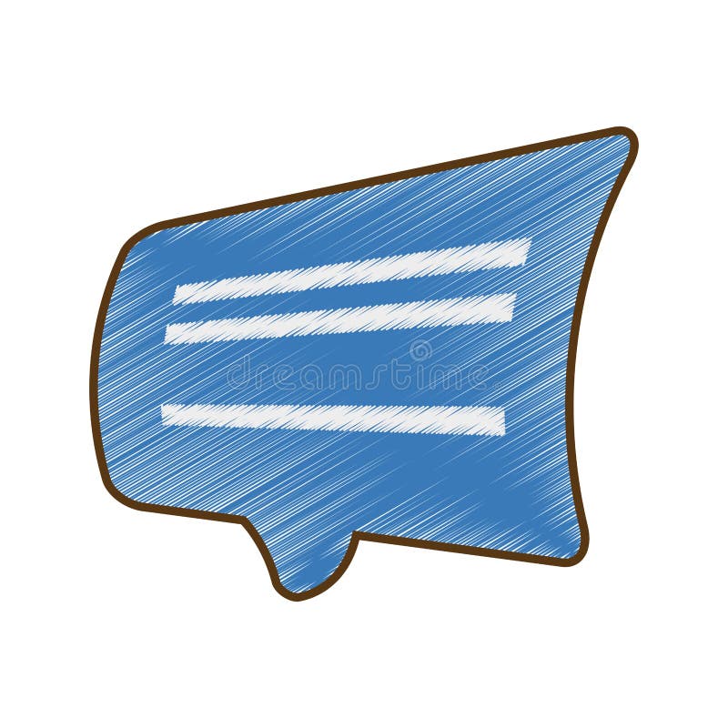 Drawing Blue Bubble Speech Dialogue Talk Stock Vector - Illustration of ...