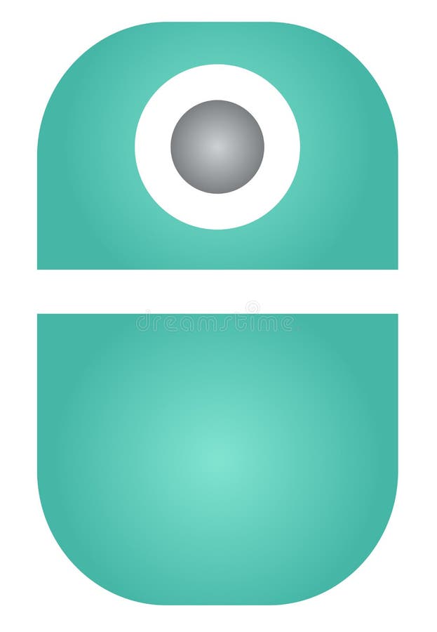 The Drawing of a Blue Computer Mouse, a Small Hardware Input Device ...