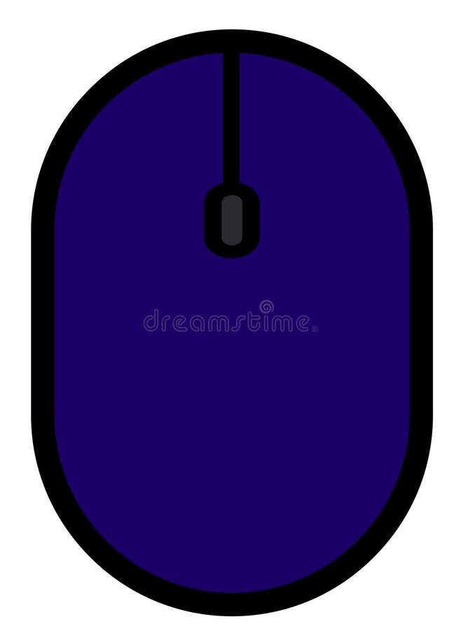 The Drawing of a Blue Computer Mouse, a Small Hardware Input Device ...