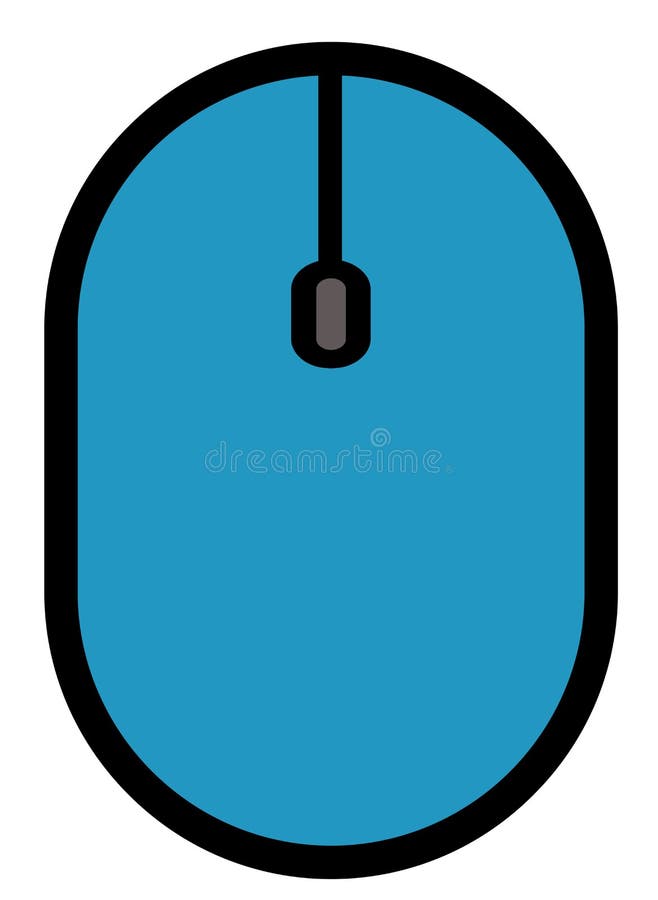 The Drawing of a Blue Computer Mouse, a Small Hardware Input Device ...