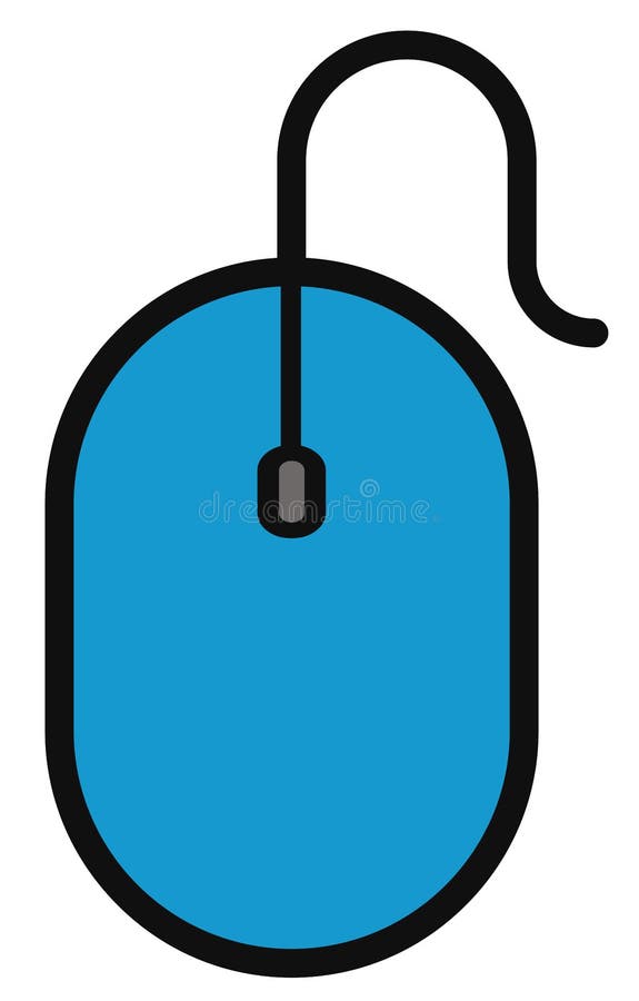 The Drawing of a Blue Computer Mouse, a Small Hardware Input Device ...