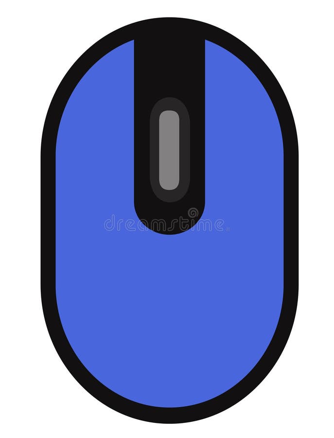 The Drawing of a Blue Computer Mouse, a Small Hardware Input Device ...