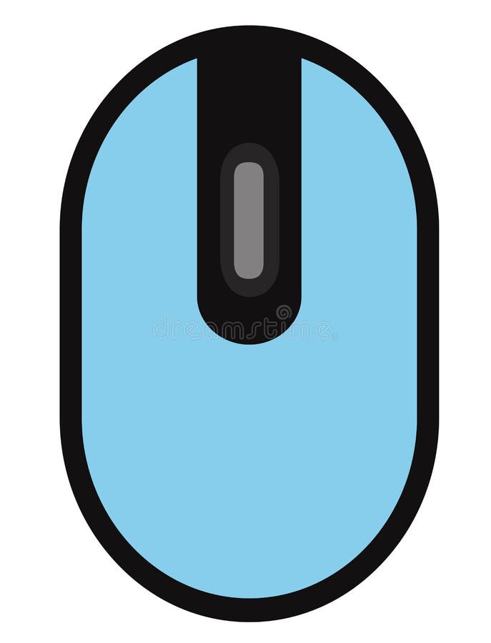 The Drawing of a Blue Computer Mouse, a Small Hardware Input Device ...