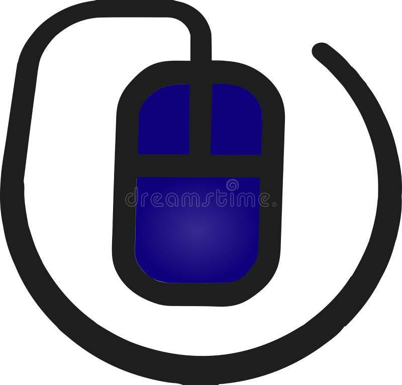 The Drawing of a Blue Computer Mouse, a Small Hardware Input Device ...