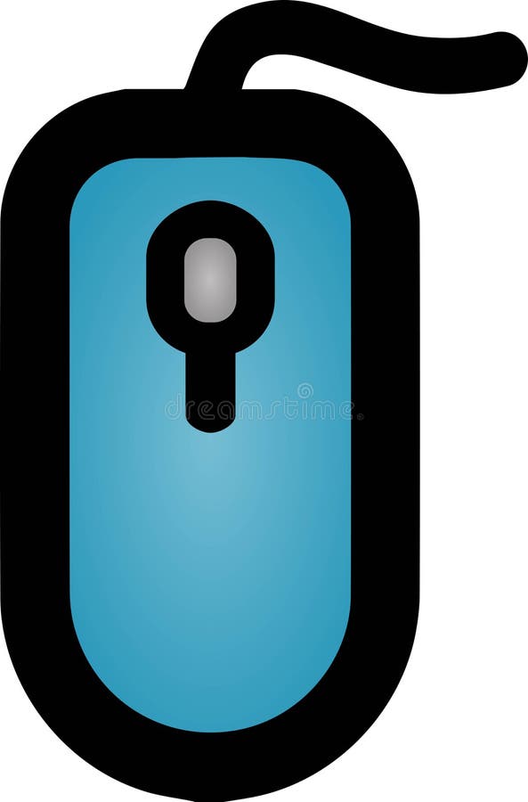 The Drawing of a Blue Computer Mouse, a Small Hardware Input Device ...