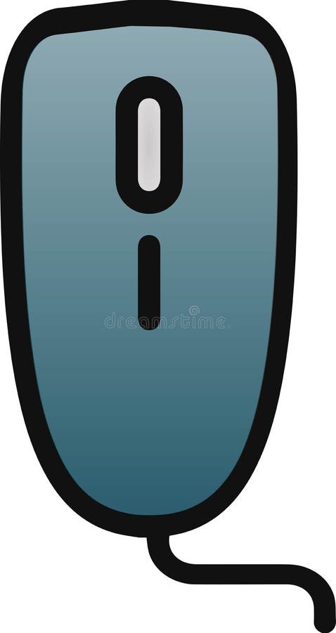 The Drawing of a Blue Computer Mouse, a Small Hardware Input Device ...