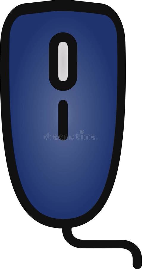 The Drawing of a Blue Computer Mouse, a Small Hardware Input Device ...
